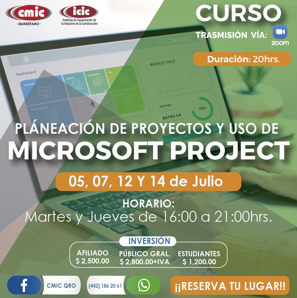 PLÁNEACIÓN DE PROYECTOS Y USO DE MICROSOFT PROJECT – Cámara Mexicana de ...